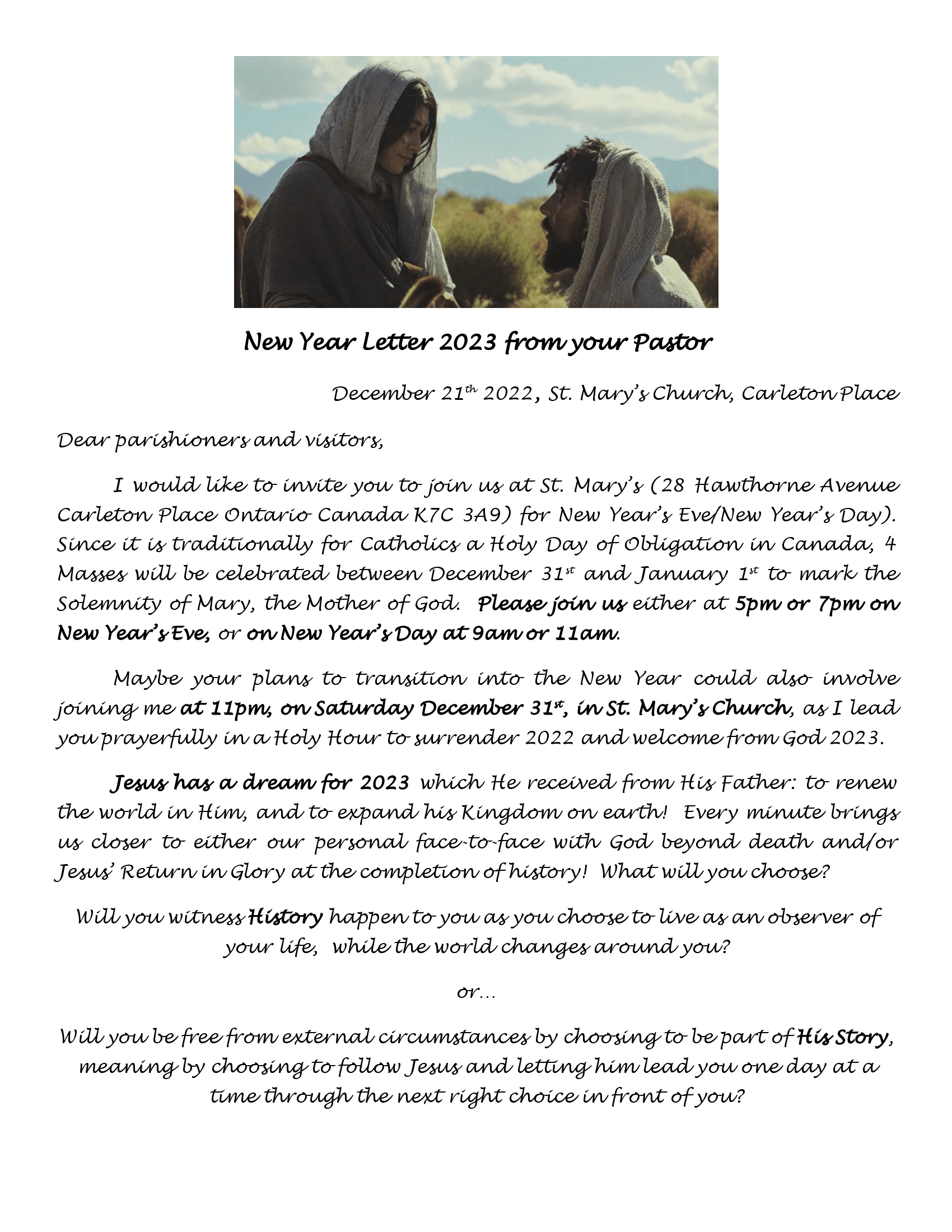 Pastor’s Letters – St. Mary's Catholic Church