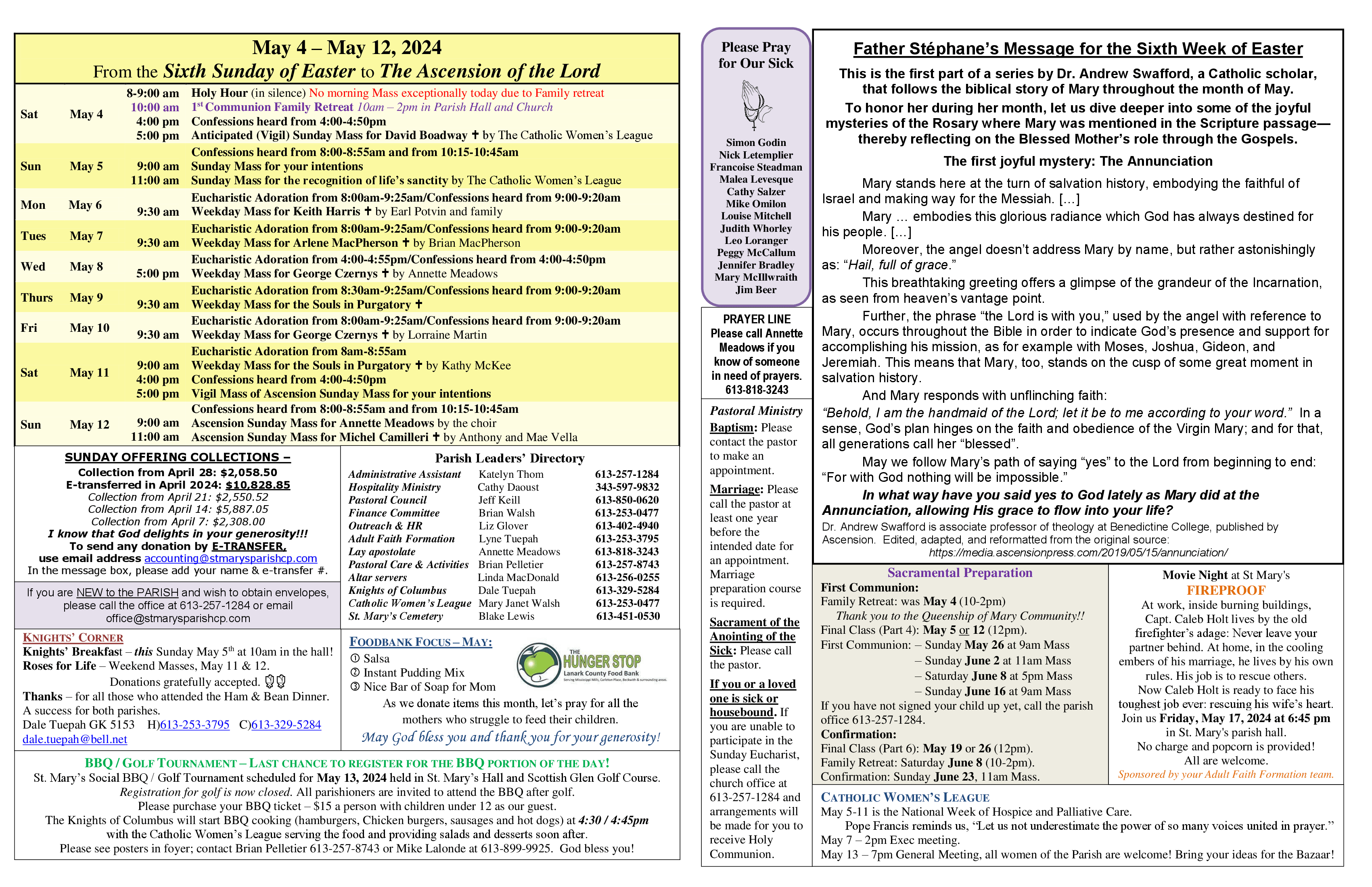 Bulletins – St. Mary's Catholic Church